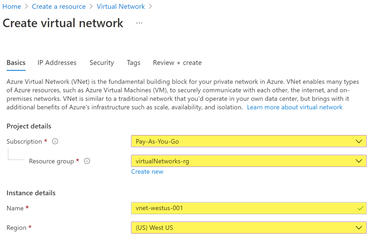 How to Create an Azure Virtual Network
