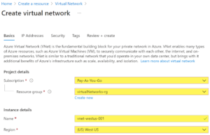 How to Create an Azure Virtual Network